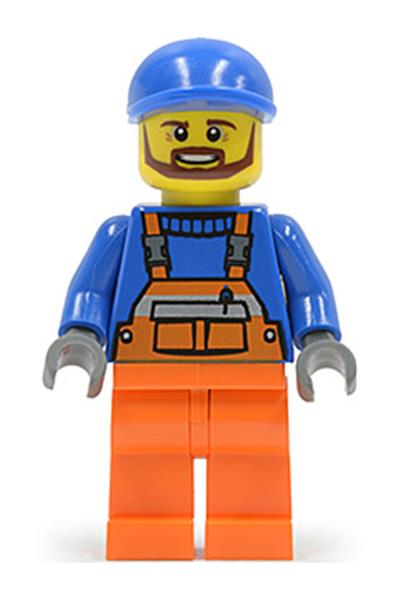 LEGO Worker in Orange Overalls cty0459 | BrickEconomy