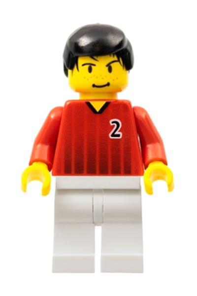 LEGO Soccer Player Red/White Team soc086 | BrickEconomy