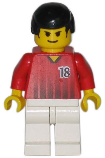 LEGO Soccer Player Red/White Team soc091 | BrickEconomy