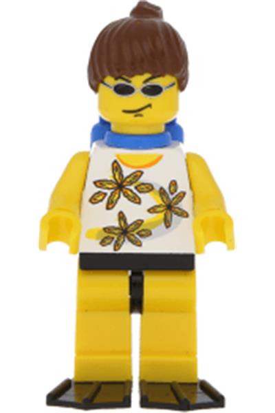 LEGO Female Swimmer with Yellow Flowers Shirt twn063 | BrickEconomy