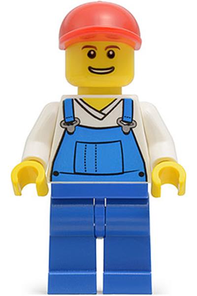 LEGO Male in Overalls Blue over V-Neck Shirt twn216 | BrickEconomy
