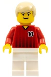 LEGO Soccer Player Red/White Team soc089 | BrickEconomy