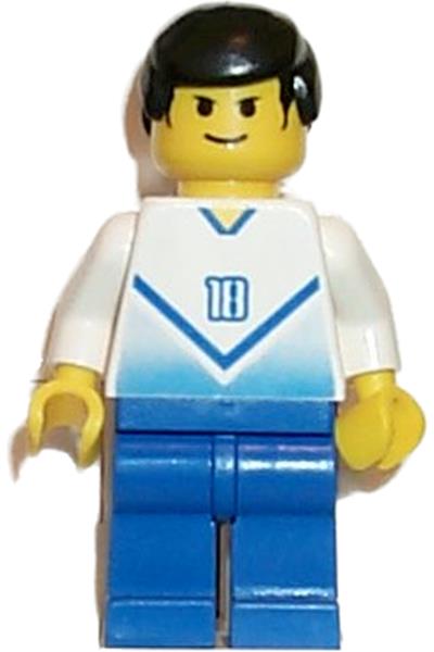 LEGO Soccer Player White & Blue Team Minifigure soc094 | BrickEconomy
