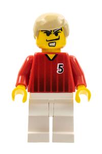LEGO Soccer Player Red/White Team soc135 | BrickEconomy