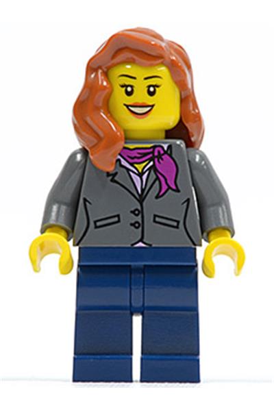 LEGO Female in Gray Jacket with Magenta Scarf Minifigure twn217 ...