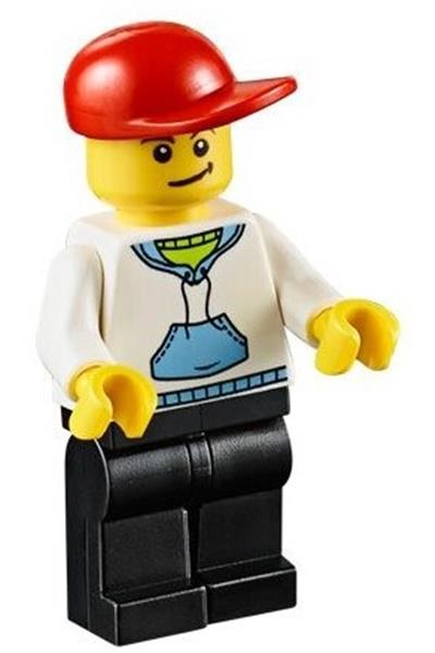 LEGO Male with White Hoodie with Blue Pockets Minifigure twn225 ...