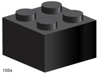 LEGO 3453 2x2 Black Bricks | BrickEconomy