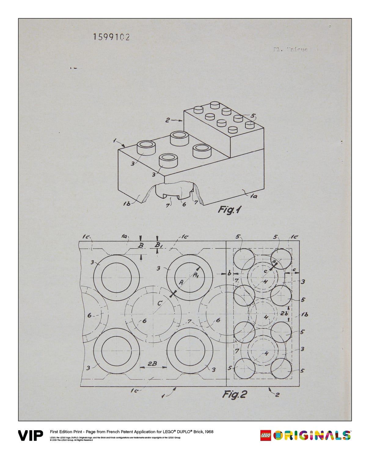 5005998 First Edition Page from French Patent Application for LEGO ...