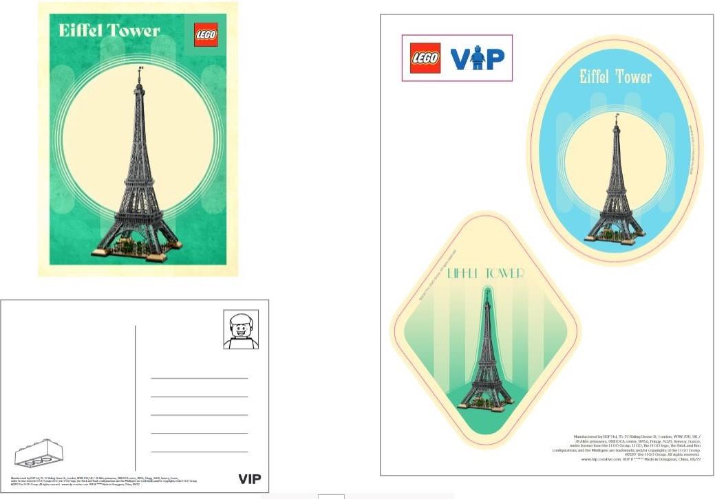 LEGO 5007716 Eiffel Tower Postcard and Sticker Set | BrickEconomy
