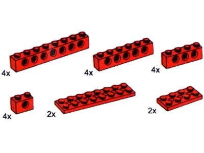 LEGO 5249 20 Technic Beams and Plates Red | BrickEconomy