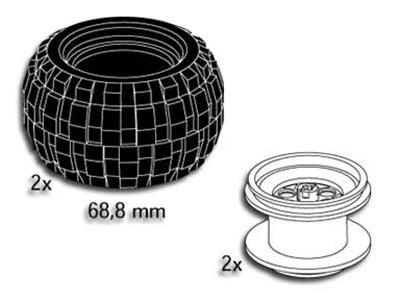 LEGO 5282 Balloon Tyres 68.8 mm | BrickEconomy