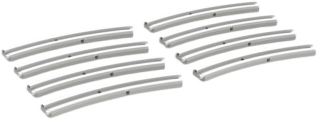 LEGO 7855 Trains 8 Curved Electric Rails Grey 12 V | BrickEconomy