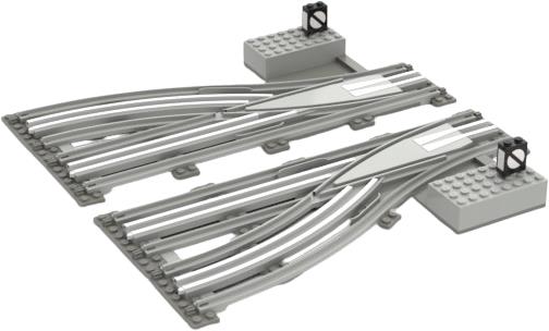 LEGO 7856 Trains Left and Right Manual Points with Electric Rails Grey ...