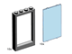 LEGO 1x4x5 Black Window Frames, Transparent Blue Panes | BrickEconomy